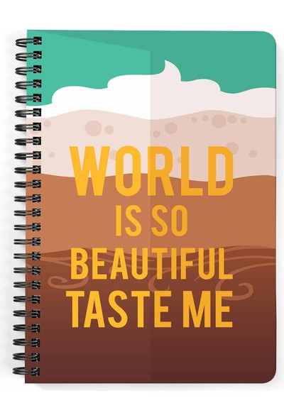 Taste Me Baskılı Ahşap Kapaklı Defter 15X20 cm DFT5206 Taste Me Baskılı Ahşap Kapaklı Defter 15X20 cm DFT5206