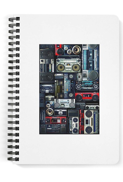 Kaset Baskılı Ahşap Kapaklı Defter 15X20 cm DFT493