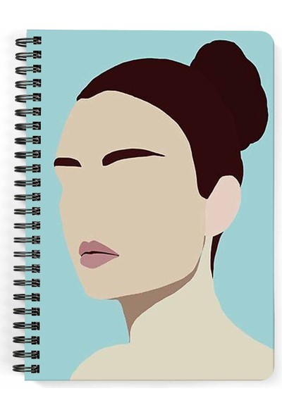 Hero Tasarım Woman Baskılı Ahşap Kapaklı Defter 15X20 cm DFT2871