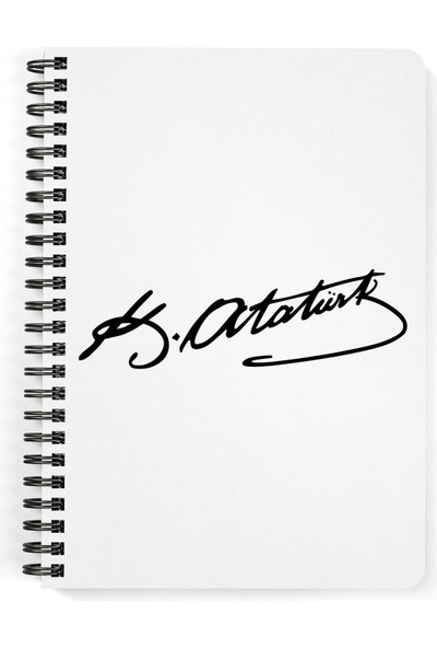 Kemal Atatürk Imza Baskılı Ahşap Kapaklı Defter 15X20 cm DFT1470 Kemal Atatürk Imza Baskılı Ahşap Kapaklı Defter 15X20 cm DFT1470