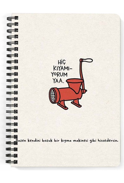 Hero Tasarım Kıyamıyorum Baskılı Ahşap Kapaklı Defter 15X20 cm DFT4041