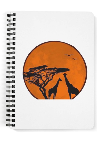 Hero Tasarım Afrika Baskılı Ahşap Kapaklı Defter 15X20 cm DFT278