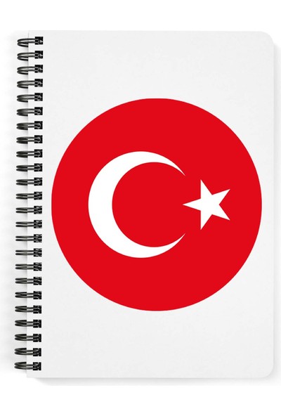 Türk Bayrağı Baskılı Ahşap Kapaklı Defter 15X20 cm DFT1530