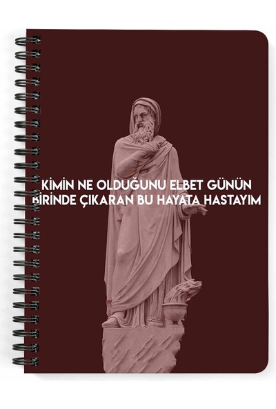 Hero Tasarım Heykel Baskılı Ahşap Kapaklı Defter 15X20 cm DFT2533