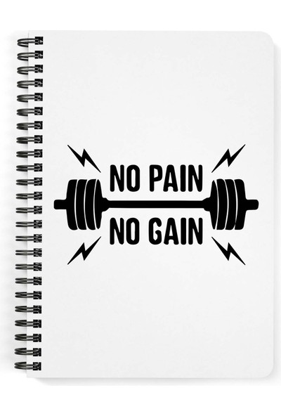 Hero Tasarım No Pain No Gain Baskılı Ahşap Kapaklı Defter 15X20 cm DFT6565 Hero Tasarım No Pain No Gain Baskılı Ahşap Kapaklı Defter 15X20 cm DFT6565