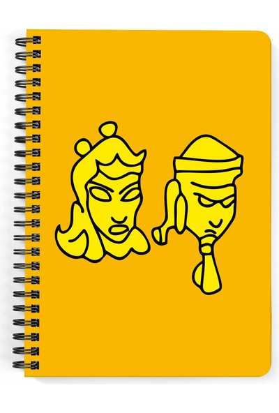 Uygurlar Baskılı Ahşap Kapaklı Defter 15X20 cm DFT5405