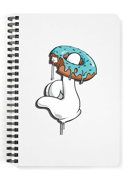 Donut Baskılı Ahşap Kapaklı Defter 15X20 cm DFT6792