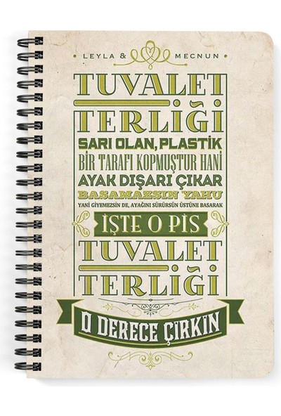 Hero Tasarım Leyla ile Mecnun Baskılı Ahşap Kapaklı Defter 15X20 cm DFT2444