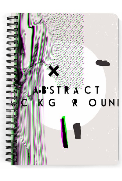 Abstract Baskılı Ahşap Kapaklı Defter 15X20 cm DFT5269