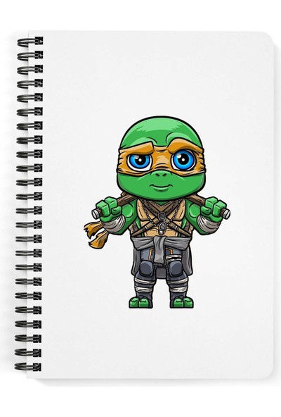 Ninja Kaplumbağalar Baskılı Ahşap Kapaklı Defter 15X20 cm DFT6621