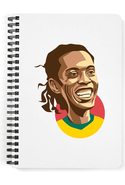 Ronaldinho Baskılı Ahşap Kapaklı Defter 15X20 cm DFT1267
