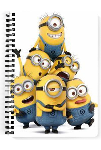 Minyonlar Baskılı Ahşap Kapaklı Defter 15X20 cm DFT2631