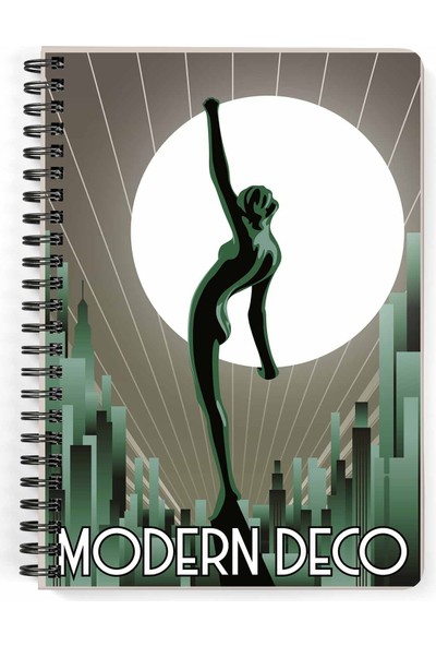 Modern Deco Baskılı Ahşap Kapaklı Defter 15X20 cm DFT5265