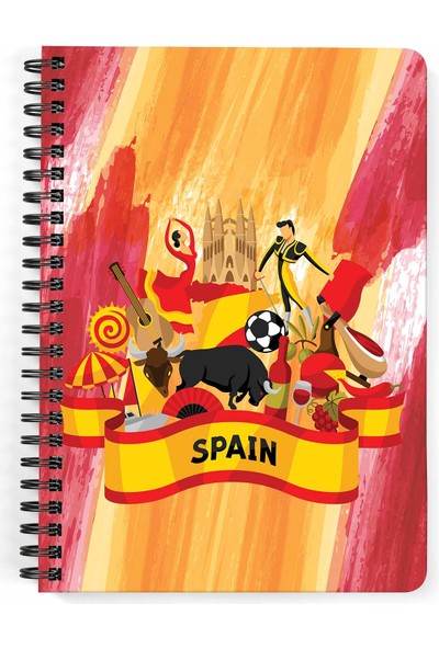 Ispanya Baskılı Ahşap Kapaklı Defter 15X20 cm DFT4636