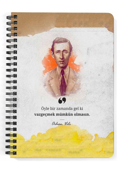 Orhan Veli Baskılı Ahşap Kapaklı Defter 15X20 cm DFT2727 Orhan Veli Baskılı Ahşap Kapaklı Defter 15X20 cm DFT2727