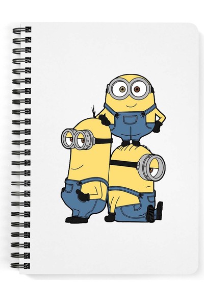 Minyonlar Baskılı Ahşap Kapaklı Defter 15X20 cm DFT5915