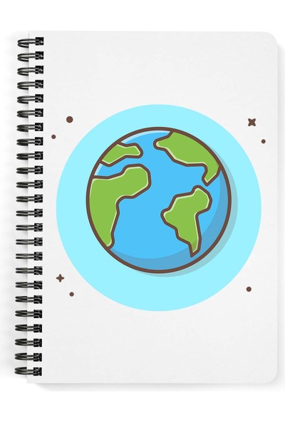 Hero Tasarım Dünya Baskılı Ahşap Kapaklı Defter 15X20 cm DFT2138