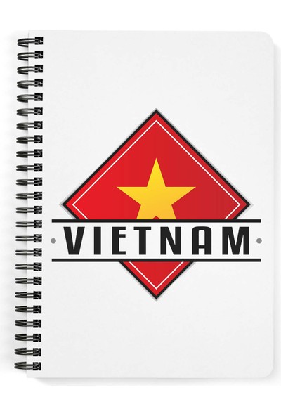 Vietnam Baskılı Ahşap Kapaklı Defter 15X20 cm DFT2219