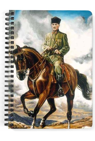 Atatürk Baskılı Ahşap Kapaklı Defter 15X20 cm DFT3532