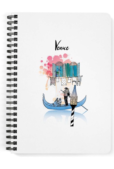 Venice Baskılı Ahşap Kapaklı Defter 15X20 cm DFT2297 Venice Baskılı Ahşap Kapaklı Defter 15X20 cm DFT2297