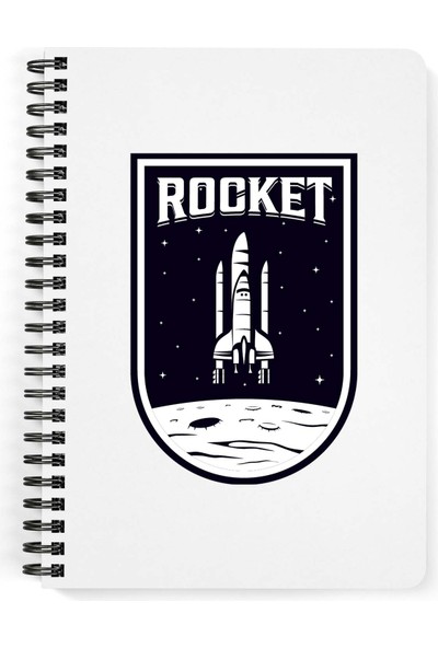 Rocket Baskılı Ahşap Kapaklı Defter 15X20 cm DFT1950