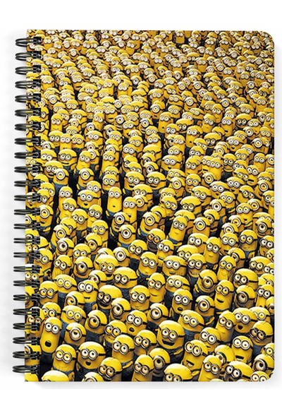 Minyonlar Baskılı Ahşap Kapaklı Defter 15X20 cm DFT3570