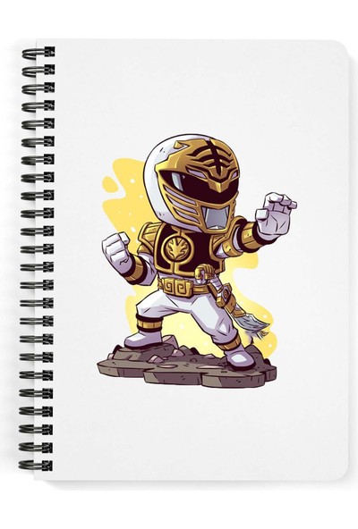 Hero Tasarım White Ranger Baskılı Ahşap Kapaklı Defter 15X20 cm DFT6882