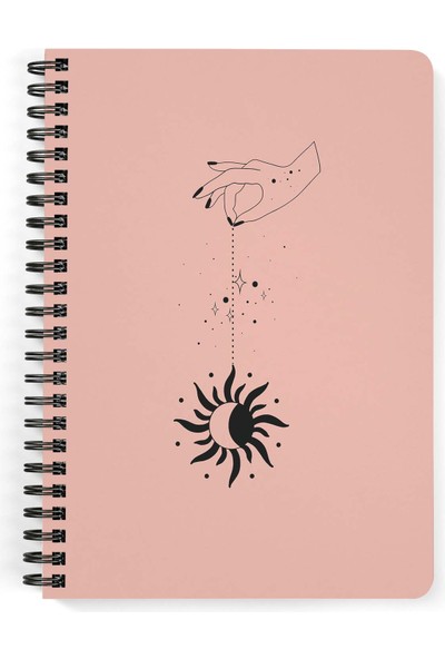 Hero Tasarım Gezegen Baskılı Ahşap Kapaklı Defter 15X20 cm DFT2320