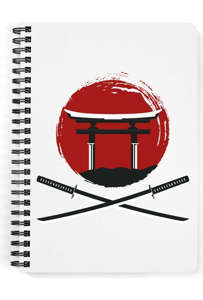 Samuray Kılıcı Baskılı Ahşap Kapaklı Defter 15X20 cm DFT2175 Samuray Kılıcı Baskılı Ahşap Kapaklı Defter 15X20 cm DFT2175