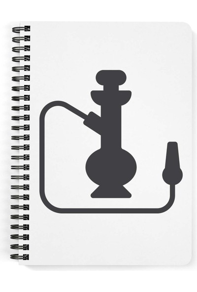 Nargile Baskılı Ahşap Kapaklı Defter 15X20 cm DFT714