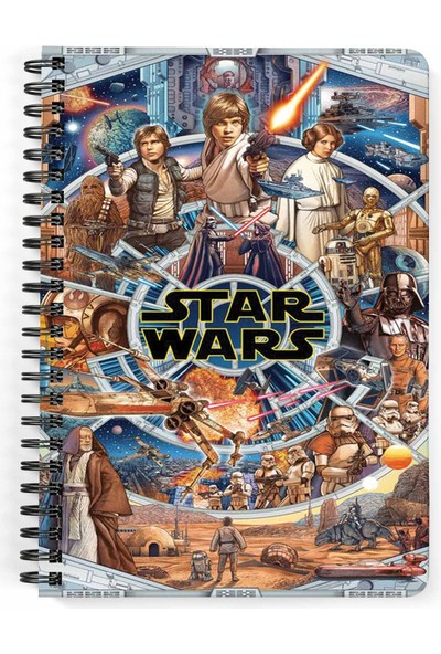 Star Wars Baskılı Ahşap Kapaklı Defter 15X20 cm DFT4779
