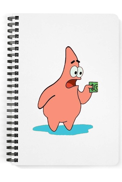 Hero Tasarım Sünger Bob Baskılı Ahşap Kapaklı Defter 15X20 cm DFT6770