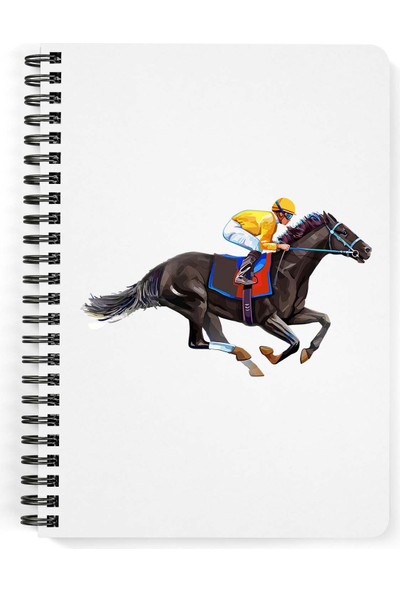 At ve Binici Baskılı Ahşap Kapaklı Defter 15X20 cm DFT745