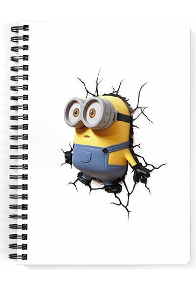 Hero Tasarım Minyonlar Baskılı Ahşap Kapaklı Defter 15X20 cm DFT4219