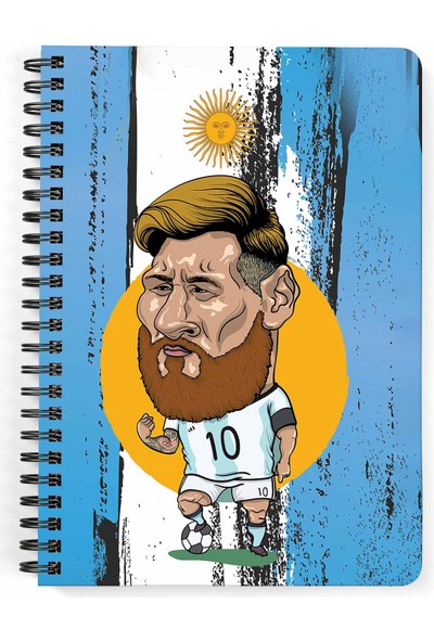Hero Tasarım Lionel Messi Baskılı Ahşap Kapaklı Defter 15X20 cm DFT4407