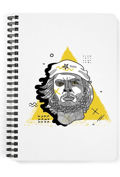 Che Guevara Baskılı Ahşap Kapaklı Defter 15X20 cm DFT907