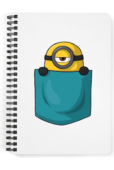 Minions Baskılı Ahşap Kapaklı Defter 15X20 cm DFT5803