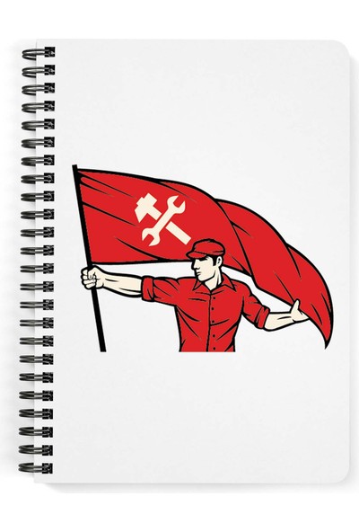 Işçi Bayramı Baskılı Ahşap Kapaklı Defter 15X20 cm DFT946