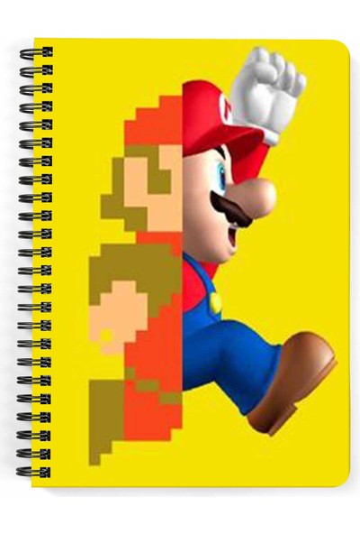 Super Mario Baskılı Ahşap Kapaklı Defter 15X20 cm DFT4371