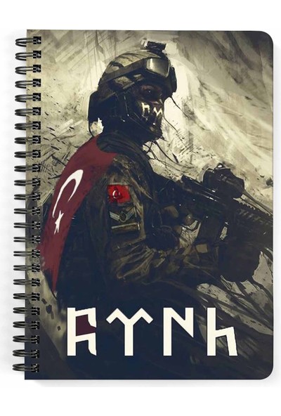 Hero Tasarım Türk Askeri Baskılı Ahşap Kapaklı Defter 15X20 cm DFT5668
