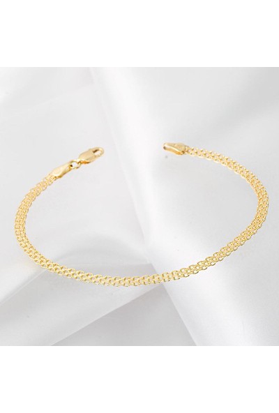 Bilezikci Bismark Örgü Zincir Altın Bileklik