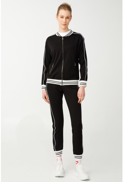 On Biyeli Ribana Detaylı Eşofman Üstü