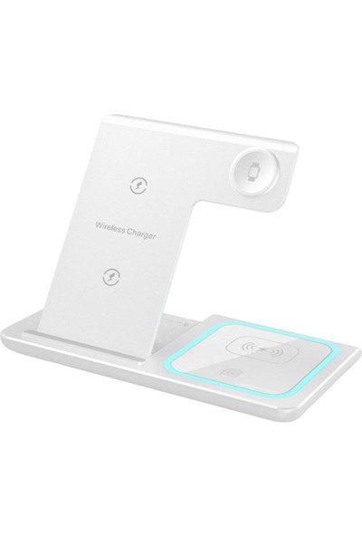 3in1 Qi Kablosuz Hızlı Şarj Şarj Istasyonu Iwatch Telefon Kulaklık Için Standı