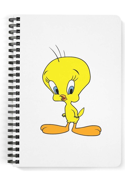 Hero Tasarım Tweety Baskılı Ahşap Kapaklı Defter 15X20 cm DFT248