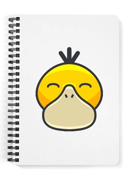 Psyduck Pokemon Baskılı Ahşap Kapaklı Defter 15X20 cm DFT453