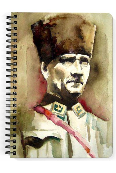 Atatürk Baskılı Ahşap Kapaklı Defter 15X20 cm DFT3795
