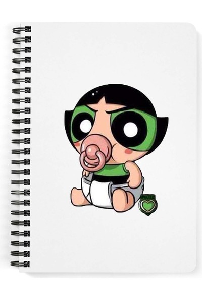 Powerpuff Girls Baskılı Ahşap Kapaklı Defter 15X20 cm DFT6488