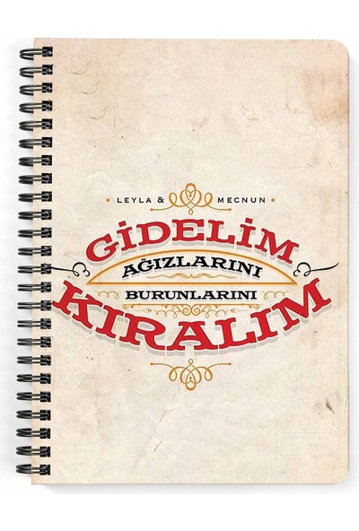 Hero Tasarım Leyla ile Mecnun Baskılı Ahşap Kapaklı Defter 15X20 cm DFT4983