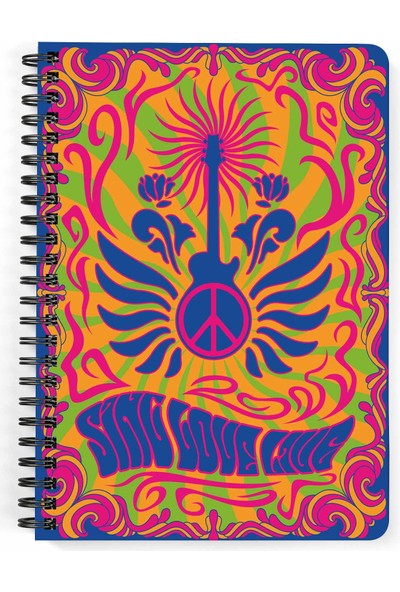 Hero Tasarım Gitar Baskılı Ahşap Kapaklı Defter 15X20 cm DFT5176 Hero Tasarım Gitar Baskılı Ahşap Kapaklı Defter 15X20 cm DFT5176