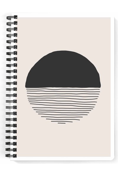 Hero Tasarım Geometrik Şekil Baskılı Ahşap Kapaklı Defter 15X20 cm DFT5228